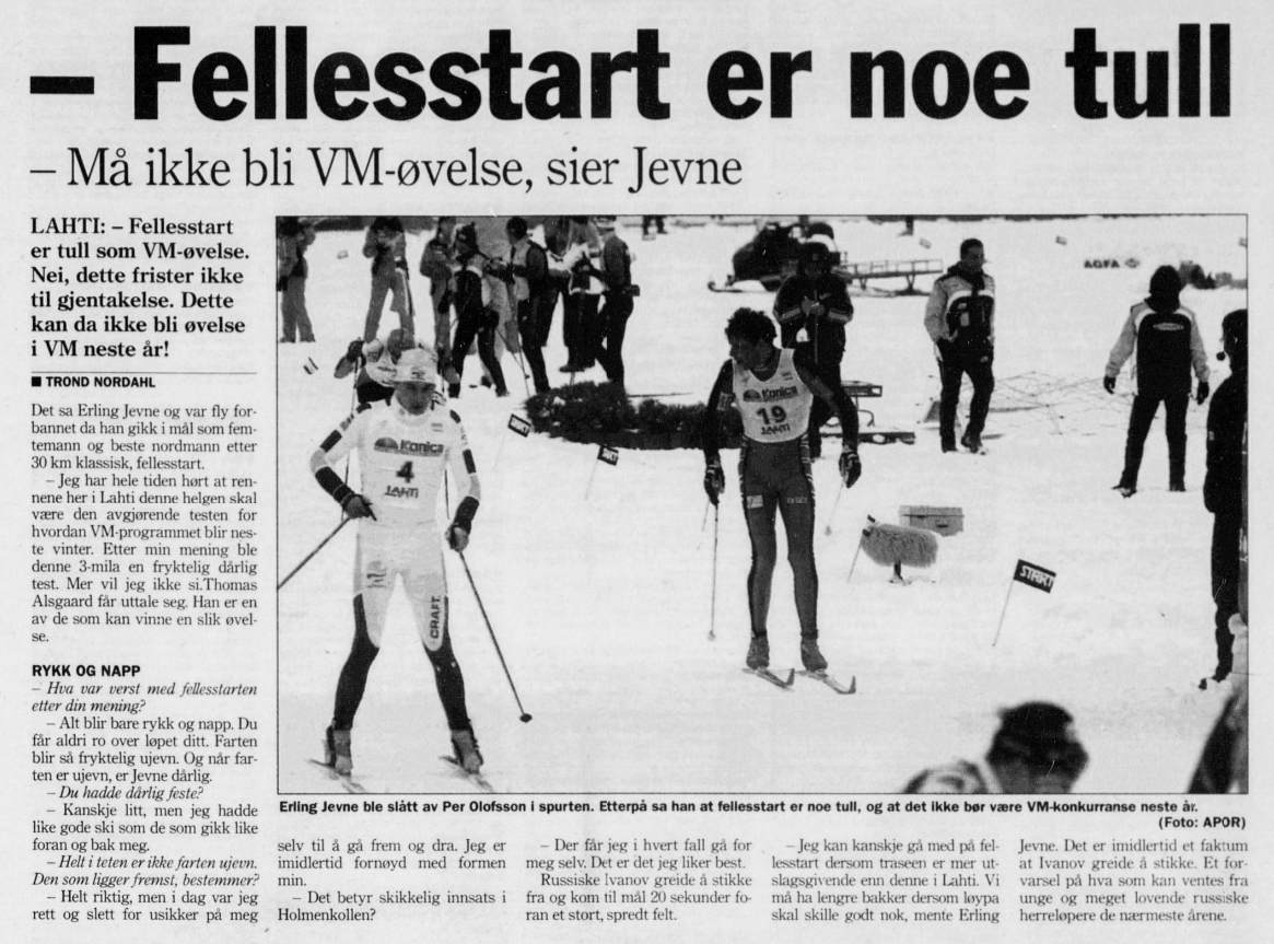 Norsk seier i fellesstart-premiere for 50 år siden – Skihistorie.no